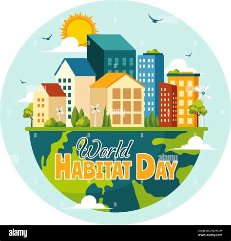 World Habitat Day Vector Illustration On 3 October Featuring A Clean