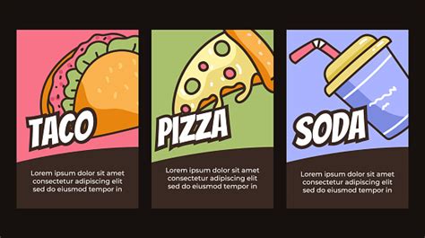 패스트 푸드 길거리 음식 광고 카드 라인 아트 심플 스타일 절연 컨셉 세트 감자 요리에 대한 스톡 벡터 아트 및 기타 이미지 감자 요리 개념 개체 그룹 Istock