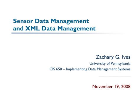 ppt sensor data management and xml data management powerpoint