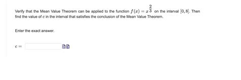 Solved Verify That The Mean Value Theorem Can Be Applied To