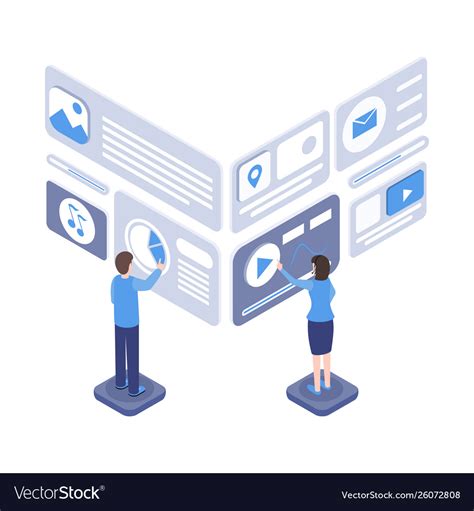 Software Testing Isometric Royalty Free Vector Image