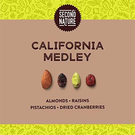Second Nature California Medley Trail Mix 5 Oz Resealable Pouch Pack