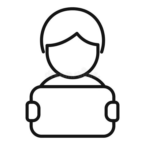 Gender Equality Board Icon Outline Vector Male Agender Portrait Stock