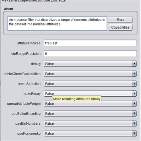 Weka Discretize Filter With Default Options Full Size Doi