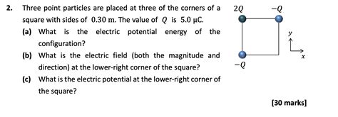 Solved Q Q Y Three Point Particles Are Placed At Three Chegg
