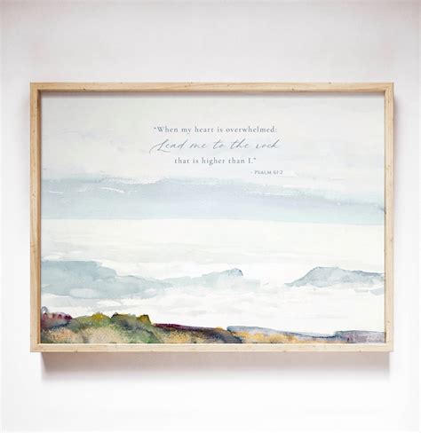 Psalm 61 2 Vintage Christian Wall Art PRINTABLE When My Heart Is