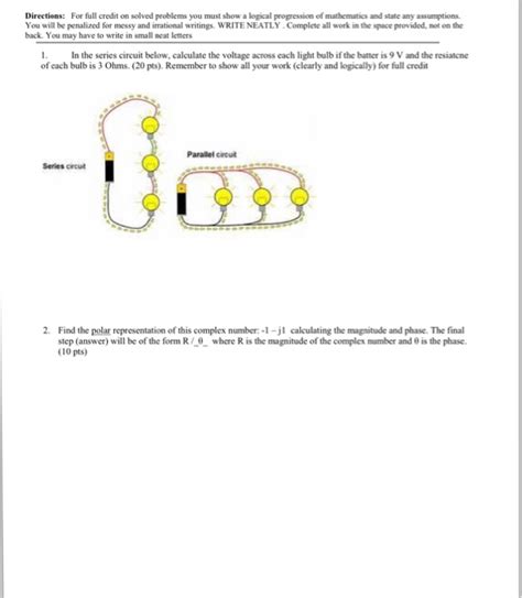Solved Directions For Full Credit On Solved Problems You
