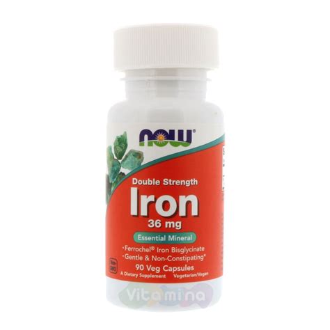 Iron (Железо двойной силы) 36 мг, 90 капс. купить в интернет-магазине ...