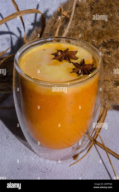 Pumpkin Smoothie Spiced Latte Anise Stars Autumn Coffee With Spicy