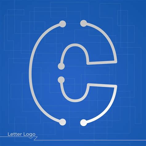 편지 로고 라인 아트 기술 디자인 프리미엄 벡터