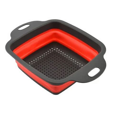Maxbell 2pcs Collapsible Colanders Set Kitchen Strainer Folding Red S