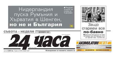 "24 часа" на 3 декември - вижте първите страници през годините