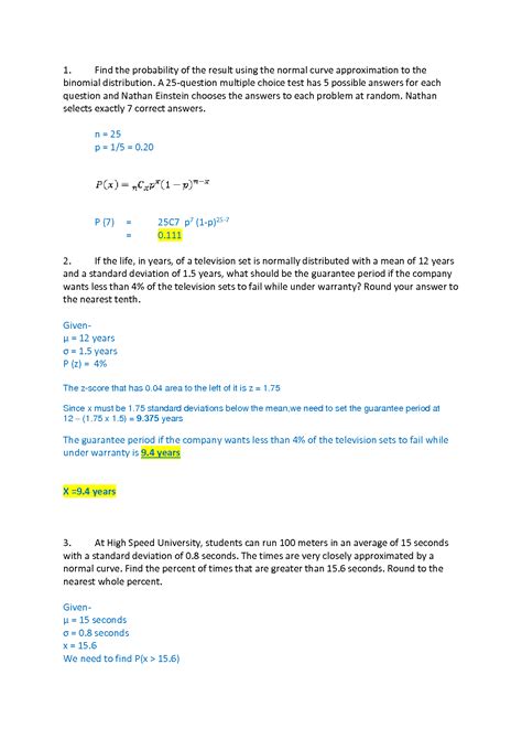 SOLUTION Binomial Distribution Solution Studypool