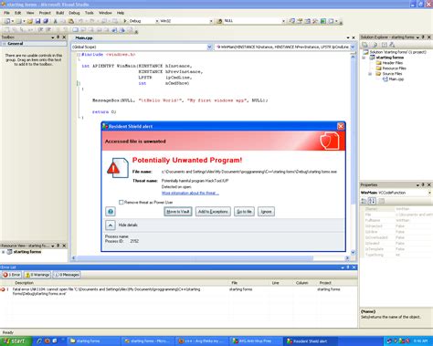 c avg thinks my program is a hack tool when i include windows h
