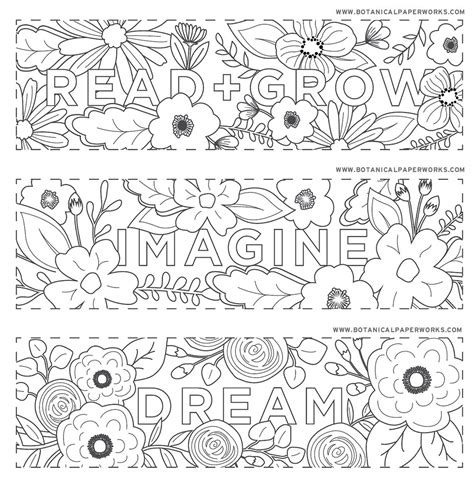 Free Printable Inspirational Bookmarks To Color