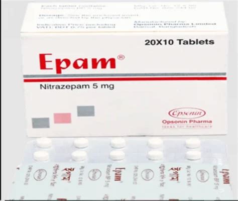 Epam Nitrazepam 5mg 20x10 Tablets At Rs 2500box नाइट्राजेपाम