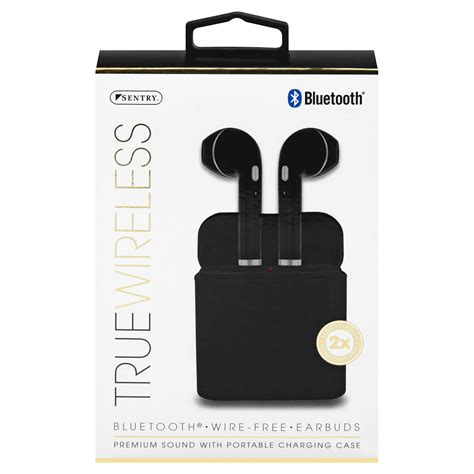 Sentry True Wireless Earbuds With Charging Case Black Shop Headphones At H E B