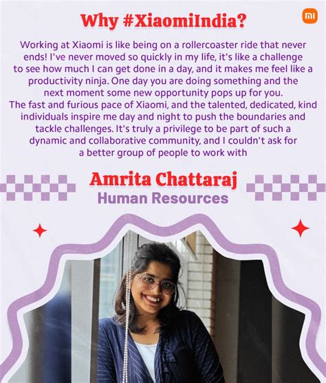 Amrita Chattaraj On Linkedin Xiaomiindia Xiaomiindia People Hr