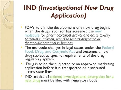 Ind Investigational New Drug Application And Nda