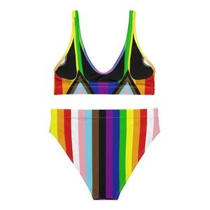 Progress Pride Flag Bikini Recycled High Waisted Bikini Etsy