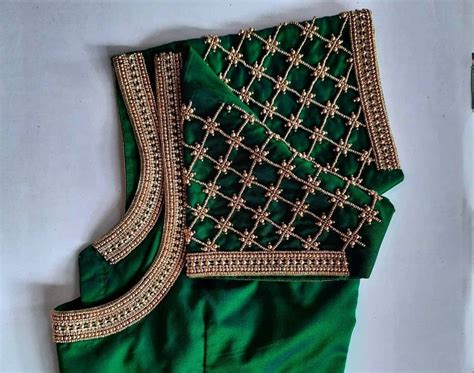 Green Bridal Blouse With Aari Work