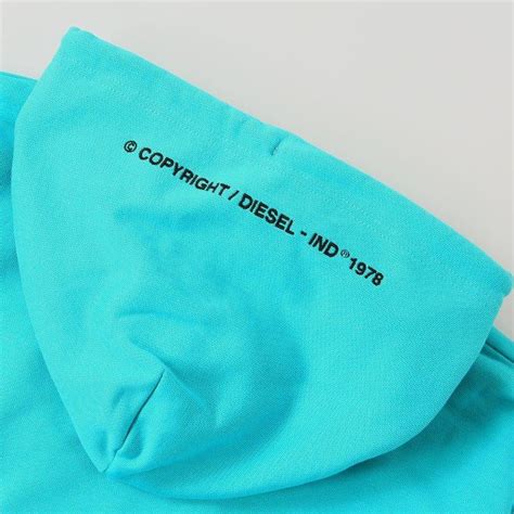 ディーゼル Diesel スウェットパーカー メンズ レディース 男女兼用 ワンポイントコピーライトロゴ刺繍 コットン 長袖 プルオーバー S Alby Copy J1 Die M T
