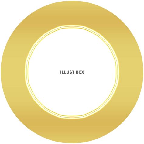 無料イラスト 透過png：金色装飾の幅広の円