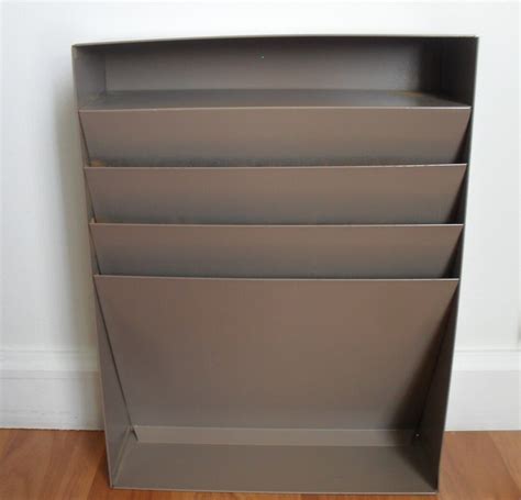 Vintage Hunt Lit Ning 3 Slot Metal File Organizer Mail Holder Magazine