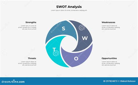 Swot Diagram Schema Template With Stripes And Arrows Cartoon Vector 291621803