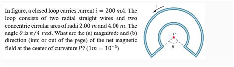 Solved In Figure A Closed Loop Carries Current I MA Chegg
