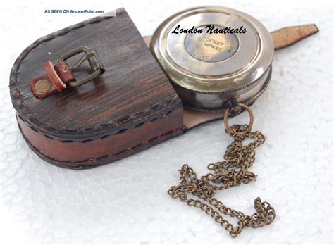 Antique Vintage Collectible Poem Pocket Compass With Robert Frost Poem