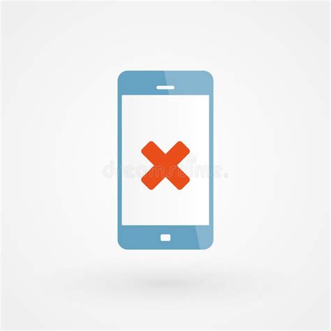 Smartphone And Wrong Icon Concept Of Wrong Vector Illustration Flat