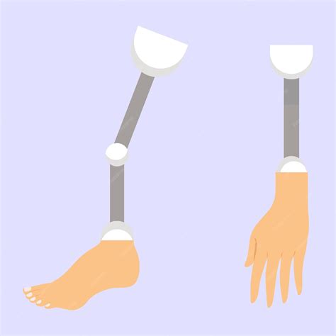 팔과 다리의 보철 잘리거나 절단된 팔다리를 보철물로 교체 프리미엄 벡터