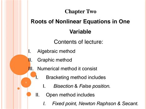 SOLUTION Roots Of Nonlinear Equations In One Variable Studypool
