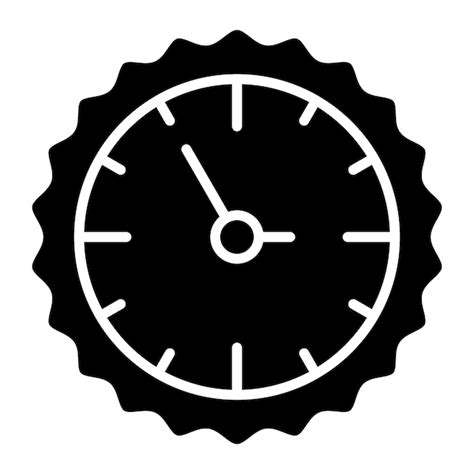 Premium Vector Wall Clock Glyph Solid Black Illustration