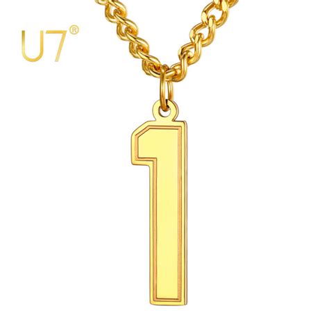 U7เจอร์ซีย์สร้อยคอรูปตัวเลขสแตนเลสสร้อยคอกีฬาที่สร้างแรงบันดาลใจเครื่องประดับจี้สำหรับผู้ชายและ