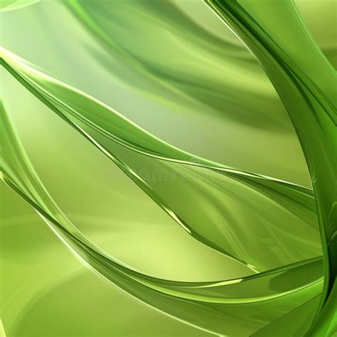 Abstract Green Background With Smooth Lines And Curves Creating An Elegant And Modern Design