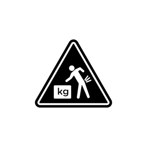 Warning Heavy Object Sign Icon Set Caution For Lifting Risks With Heavy