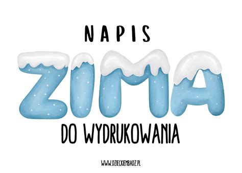 Napis Zima Do Druku Nel 2025 Ferie