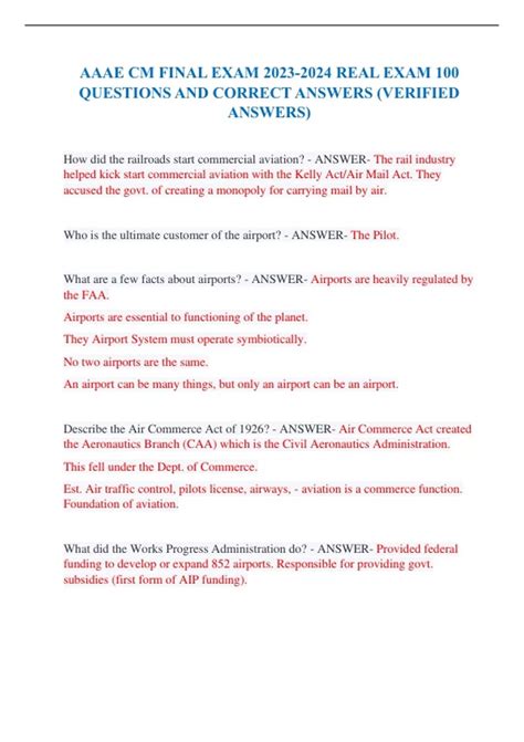 Aaae Cm Final Exam Real Exam 100 Questions And Correct Answers Verified Answers Aaae Cm