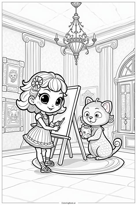 인형집 색칠 페이지