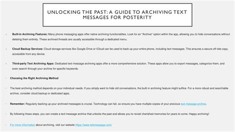 Ppt Unlocking The Past A Guide To Archiving Text Messages For Posterity Powerpoint