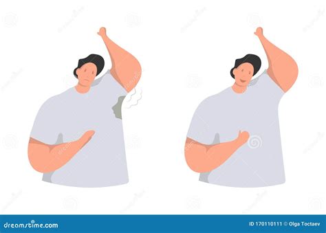 Wet Armpits Smelly Sweaty Stains On Male Clothes Hyperhidrosis