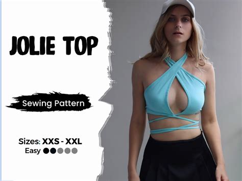 Twist Halter Top Sewing Pattern Crop Top Sewing Pattern Easy Crossover Top Girls Summer Shirt