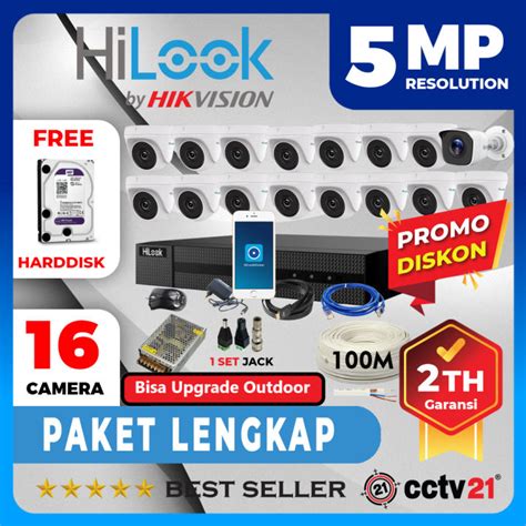 Paket CCTV HILOOK 16 Channel Camera 16CH 5MP Lengkap Tinggal Pasang