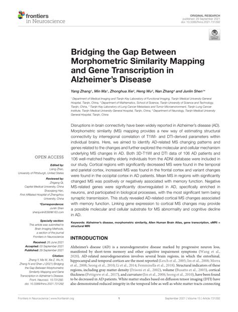 Pdf Bridging The Gap Between Morphometric Similarity Mapping And Gene
