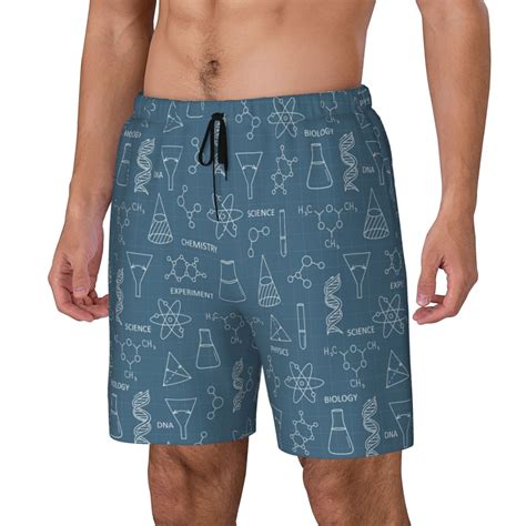 Cauagu Chemical Formulas And Objects Print Mens Swim Trunks Quick Dry