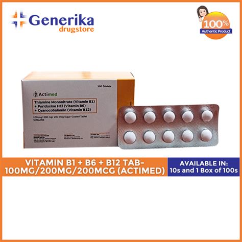Actimed Vitamin B1 B6 B12 Tab 100mg200mg200mcg Lazada Ph