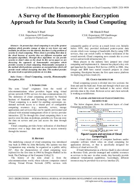 Pdf A Survey Of The Homomorphic Encryption Approach For A Survey Of
