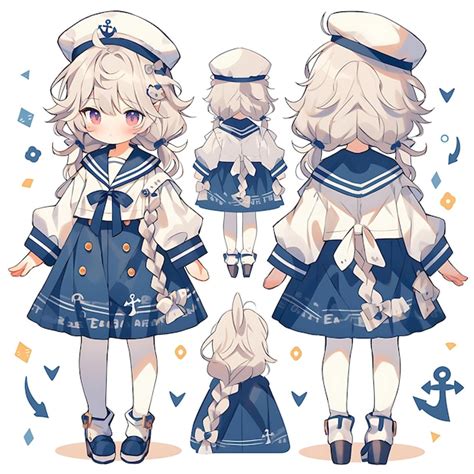 Premium Photo Character Anime Of Female Chibi Kawaii Sailor Fashion